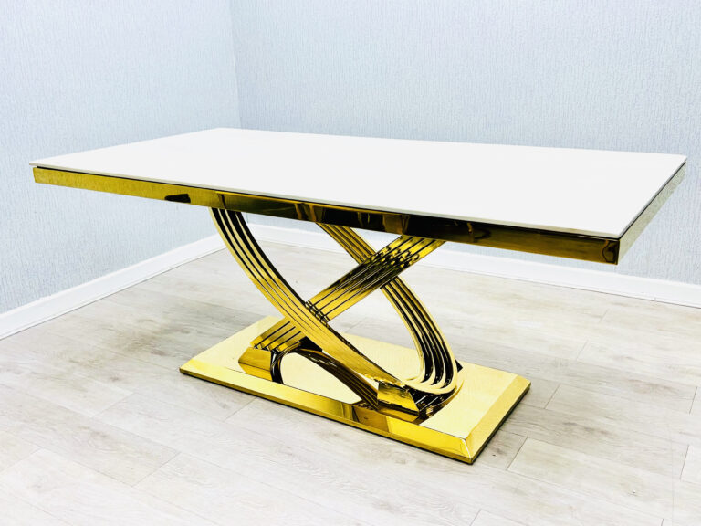 Elina Cream/Gold Marble Coffee Table - ASR Interiors